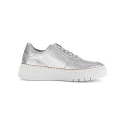 Gabor Leder-Sneakers in Silber - 74% | Gr&ouml;&szlig;e 37,5 | Damen-sneakers