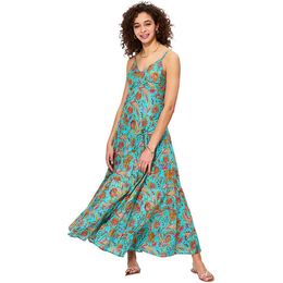 Aller Simplement Kleid in T&uuml;rkis/ Orange - 76% | Gr&ouml;&szlig;e 34/36 | Damen-kleider