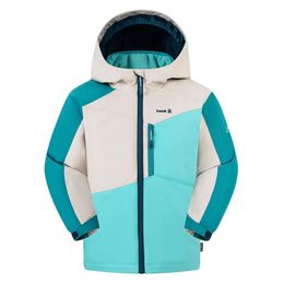 Kamik Regenjacke "Tara" in T&uuml;rkis/ Wei&szlig; - 45% | Gr&ouml;&szlig;e 140 | Kinder-outdoor-jacken