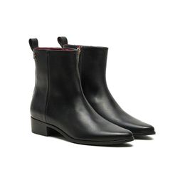 Tommy Hilfiger Shoes Leder-Boots in Schwarz - 56% | Gr&ouml;&szlig;e 40 | Damen-stiefel