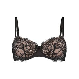 Hunkem&ouml;ller Hunkem&ouml;ller B&uuml;gel-BH "Teddy" in Schwarz/ Beige - 65% | Gr&ouml;&szlig;e 90D | Damen-bhs