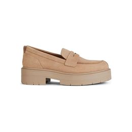 Geox Leder-Mokassins "Spherica EC7" in Beige - 50% | Gr&ouml;&szlig;e 39 | Damen-schuhe-halbschuhe