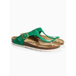BACKSUN Leder-Zehentrenner "Singapore" in Gr&uuml;n - 63% | Gr&ouml;&szlig;e 41 | Damen-sandalen