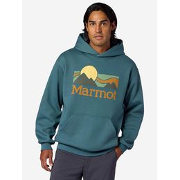 Marmot Hoodie "Coastal" in Blau/ Gr&uuml;n - 51% | Gr&ouml;&szlig;e L | Herren-sweatshirts-jacken