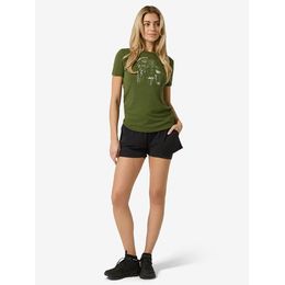 super.natural Trainingsshirt "Rock Flowers" in Gr&uuml;n - 55% | Gr&ouml;&szlig;e L | Damen-outdoor-tops-shirts