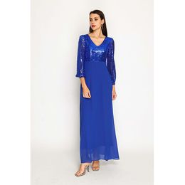 ASSUILI Kleid in Blau - 77% | Gr&ouml;&szlig;e 38 | Damen-kleider
