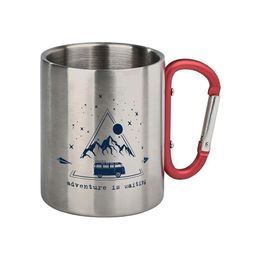 moses. Karabiner-Becher "Fernweh" in Silber/ Rot - 300 ml - 22% | Damen-outdoor-ausruestung