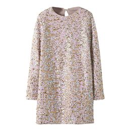 name it Kleid "Prullas" in Beige/ Gold/ Rosa - 43% | Gr&ouml;&szlig;e 128 | Kinder-blusen-hemden