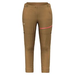 Salewa Zipp-Off-Fahrradhose "Vento Hemp/Durastretch" in Hellbraun - 71% | Gr&ouml;&szlig;e 34 | Damen-sporthosen
