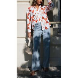 LA Angels Bluse in Wei&szlig;/ Rot/ Orange - 64% | Gr&ouml;&szlig;e S | Damen-blusen