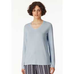 Schiesser Pyjama-Oberteil in Hellblau - 51% | Gr&ouml;&szlig;e 34 | Damen-loungewear