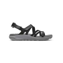 Merrell Leder-Sandalen "Harbor Backstrap" in Schwarz/ Grau - 43% | Gr&ouml;&szlig;e 38 | Damen-sandalen