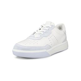 Ecco Leder-Sneakers "Street Court" in Wei&szlig;/ Hellblau - 58% | Gr&ouml;&szlig;e 41 | Damen-sneakers