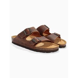 BACKSUN Leder-Pantoletten "Bali" in Braun - 58% | Gr&ouml;&szlig;e 37 | Damen-pantoletten