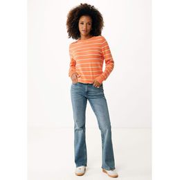 Mexx Pullover in Orange/ Wei&szlig; - 63% | Gr&ouml;&szlig;e L | Damen-pullover-cardigans