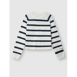Pepe Jeans Pullover in Wei&szlig;/ Dunkelblau - 50% | Gr&ouml;&szlig;e M | Damen-pullover-cardigans