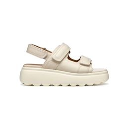 Geox Leder-Keilsandaletten "Spherica EC4" in Creme - 56% | Gr&ouml;&szlig;e 38 | Damen-sandalen