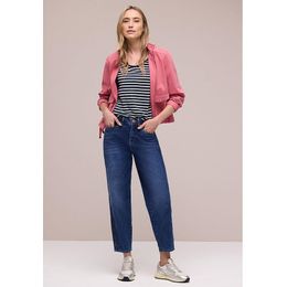 Street One Shirt in Dunkelblau/ Wei&szlig; - 30% | Gr&ouml;&szlig;e 38 | Damen-tops
