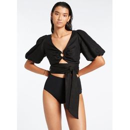 Jets Leinen-Bluse in Schwarz - 67% | Gr&ouml;&szlig;e M | Damen-blusen