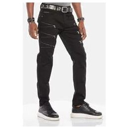 Cipo & Baxx Slim-fit-Jeans CIPO & BAXX "Jeans", Herren, Gr. 31, L&auml;nge 32, schwarz, 78% Baumwolle, 15% Lyocell, 5% Polyester, 2% Elasthan, unifarben, Basic, slim fit lang, Jeans Slim-fit-Jeans, in Slim-Fit, CD-509