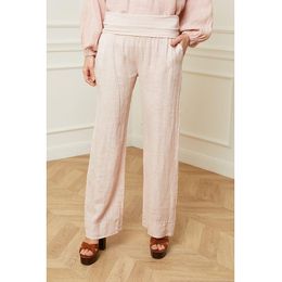 Fleur de Lin Leinen-Hose "Astrid" in Rosa - 71% | Gr&ouml;&szlig;e M | Damenhosen