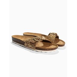 BACKSUN Leder-Pantoletten "Paris" in Gold - 51% | Gr&ouml;&szlig;e 39 | Damen-pantoletten