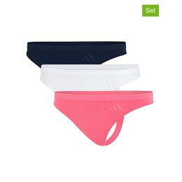 Adidas 3er-Set: Strings in Pink/ Wei&szlig;/ Dunkelblau - 56% | Gr&ouml;&szlig;e L | Damen-unterteile