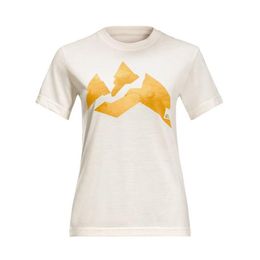 Jack Wolfskin Funktionsshirt "Nature Mountain" in Wei&szlig; - 56% | Gr&ouml;&szlig;e M | Damen-outdoor-tops-shirts