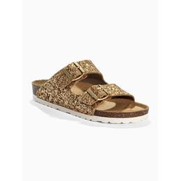 BACKSUN Pantoletten "Bali" in Gold - 52% | Gr&ouml;&szlig;e 38 | Damen-pantoletten