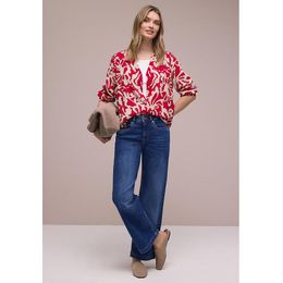 Street One Bluse in Rot/ Creme - 42% | Gr&ouml;&szlig;e 38 | Damen-blusen