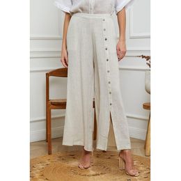 Jos&eacute;fine Leinen-Hose "Gladys" in Creme - 86% | Gr&ouml;&szlig;e XL | Damenhosen