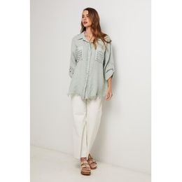 Lin Passion Leinen-Hemd in T&uuml;rkis - 73% | Gr&ouml;&szlig;e 40/42 | Damen-blusen
