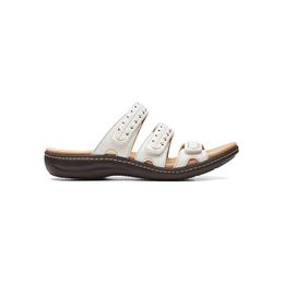 Clarks Leder-Pantoletten "Laurieann Cove" in Wei&szlig; - 57% | Gr&ouml;&szlig;e 37,5 | Damen-pantoletten