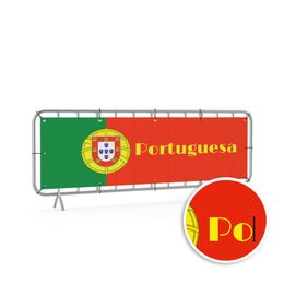 Absperrgitter Banner "Portugal" personalisierbar | Mit Wunschtext | 215 x 73 cm | Werbeartikel WM & EM | Bannerwerbung online selbst gestalten