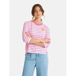 LIEBLINGSST&Uuml;CK LIEBLINGSST&Uuml;CK Longsleeve "Hera" in Pink/ Wei&szlig; - 52% | Gr&ouml;&szlig;e M | Damen-tops