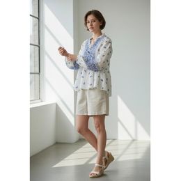 William de Faye Bluse in Wei&szlig;/ Blau - 68% | Gr&ouml;&szlig;e 38 | Damen-blusen