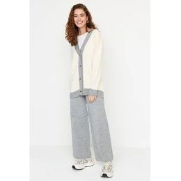 Trendyol 2tlg. Outfit in Grau/ Beige - 64% | Gr&ouml;&szlig;e S | Damen-pullover-cardigans
