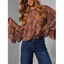 Milan Kiss Bluse in Hellbraun - 69% | Gr&ouml;&szlig;e M | Damen-blusen