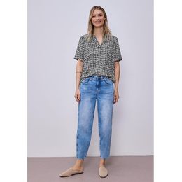 Street One Bluse in Dunkelblau/ Creme - 42% | Gr&ouml;&szlig;e 42 | Damen-blusen