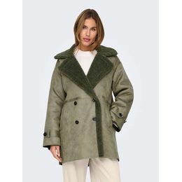 Only &Uuml;bergangsmantel "BONDED SHERPA COAT" in Khaki - 81% | Gr&ouml;&szlig;e L | Damenjacken