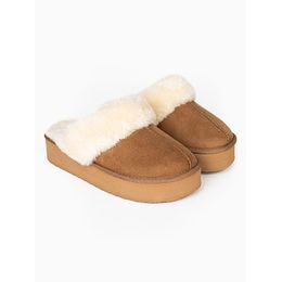 BLACKFIELD Hausschuhe "Emilija" in Hellbraun - 82% | Gr&ouml;&szlig;e 39 | Damen-pantoletten