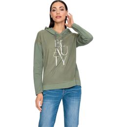 Heine Hoodie in Khaki - 76% | Gr&ouml;&szlig;e 36 | Damen-sweatshirts-jacken