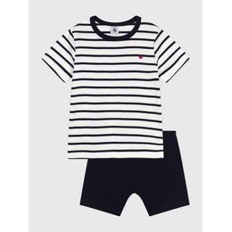 Petit Bateau Pyjama in Wei&szlig;/ Schwarz - 30% | Gr&ouml;&szlig;e 140 | Kinder-waesche