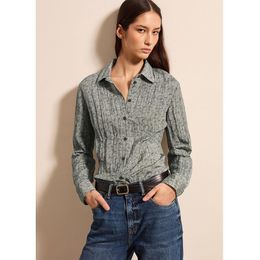Stefanel Bluse in Grau/ Oliv - 63% | Gr&ouml;&szlig;e L | Damen-blusen