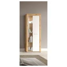 Vitrine Home Affaire "AOSTA, H&ouml;he 159 cm, 1 T&uuml;r (li/re), 2 Glasb&ouml;den, 4 F&auml;cher", wei&szlig; (wotan eiche nachbildung, wei&szlig;), B:60cm H:159cm T:35cm, FSC-zertifizierter Holzwerkstoff, Schr&auml;nke, Vitrine, Standvitrine, Glasvitrine, Showcase, Vitrinenschrank, Wohnzimmer