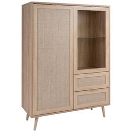 Mid.you Highboard, Sonoma Eiche, Holz, Eiche, 4 F&auml;cher, 2 Schublade(n) Schubladen, 101.5x139x40 cm, Typenauswahl, Beim&ouml;bel erh&auml;ltlich, Wohnzimmer, Kommoden & Sideboards, Highboards