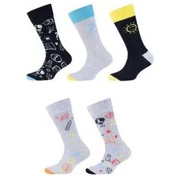 Socken Camano "5er Pack", M&auml;dchen, Gr. 27-30, grau (backtoschool), 70% Baumwolle, 28% Polyester, 2% Elasthan, gemustert, Socken Socken