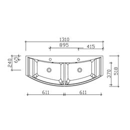 Pelipal Serie 6040 Mineralmarmor-Doppelwaschtisch BMD013M12101, B:1210, H:20, T:460mm BMD013M12101