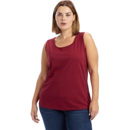 sheego Damen Tanktop im Doppelpack kirsche-wei&szlig; Gr&ouml;&szlig;e 40