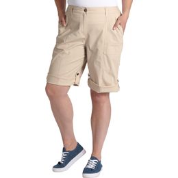 sheego Damen Bermudas mit Krempelfunktion sand Gr&ouml;&szlig;e 52